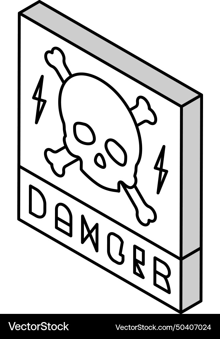 Dangerous electricity isometric icon Royalty Free Vector