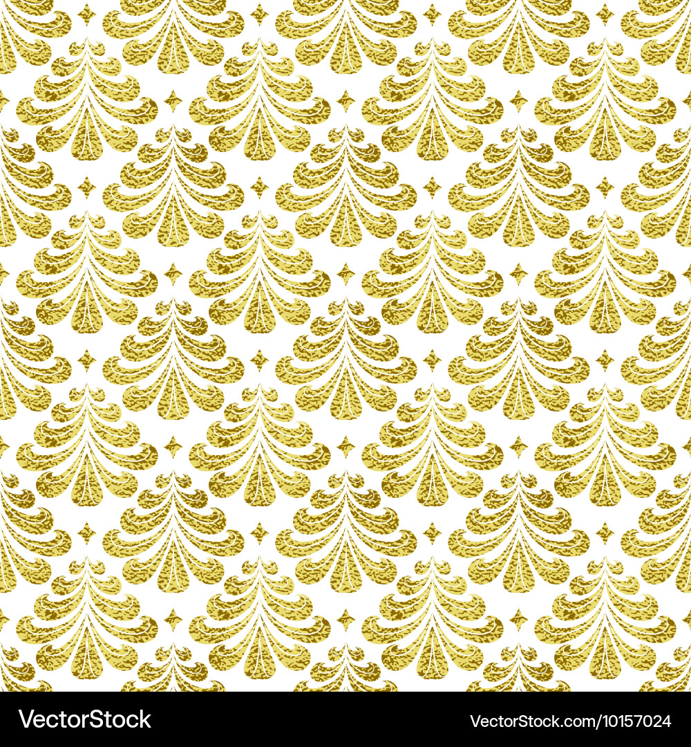 Gold damascus pattern Royalty Free Vector Image