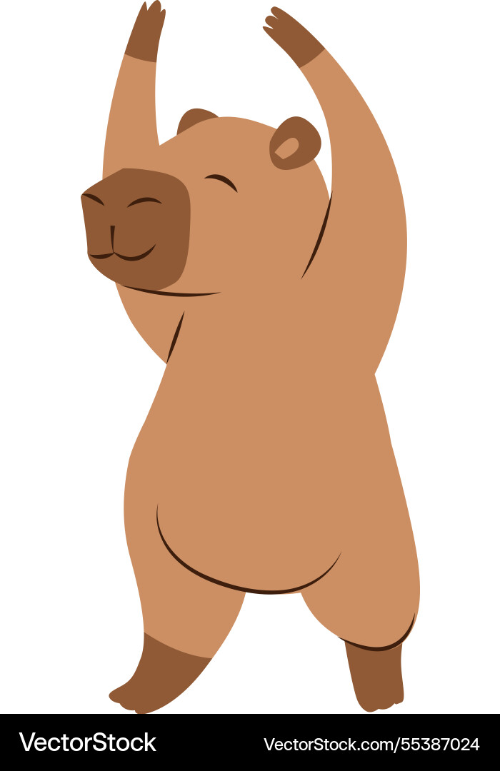 Happy capybara dancing Royalty Free Vector Image