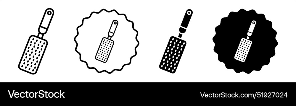 Microplane grater icon symbol set collection Vector Image