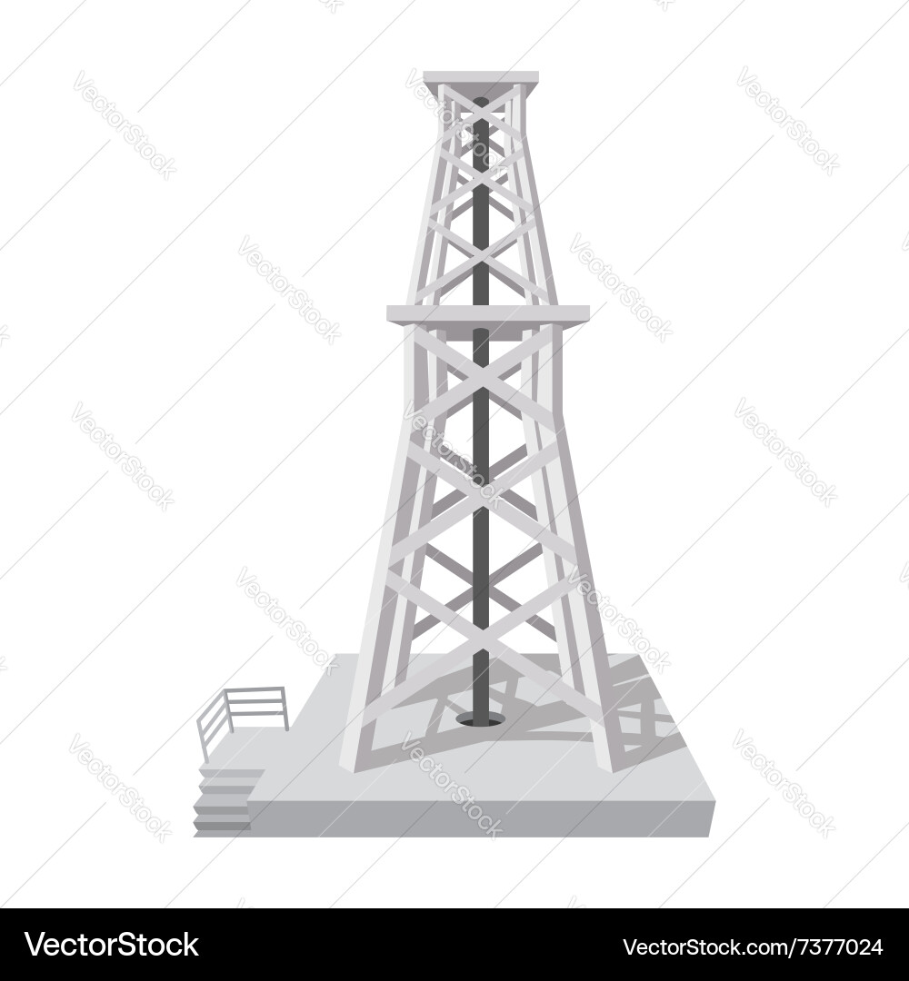 Oil rig cartoon icon Royalty Free Vector Image