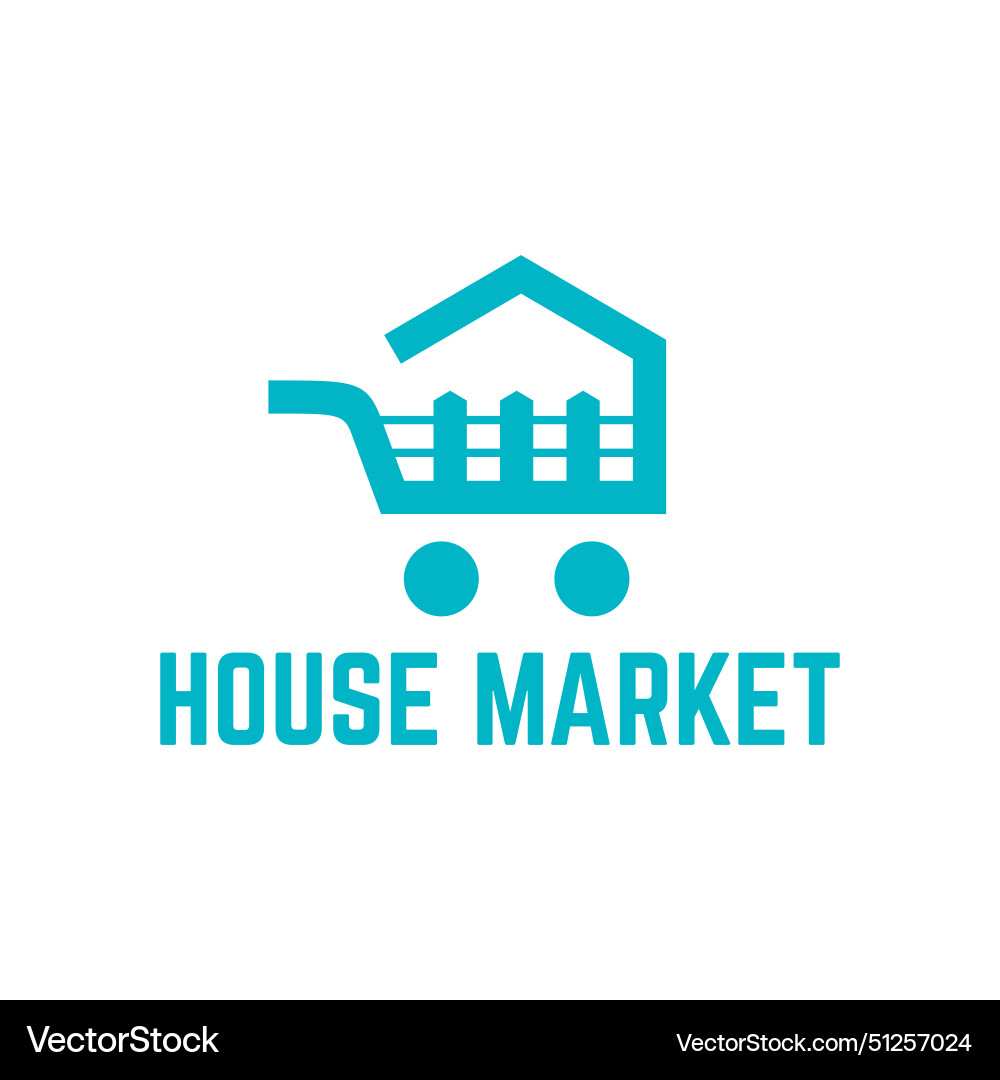 Real estate market logo Royalty Free Vector Image