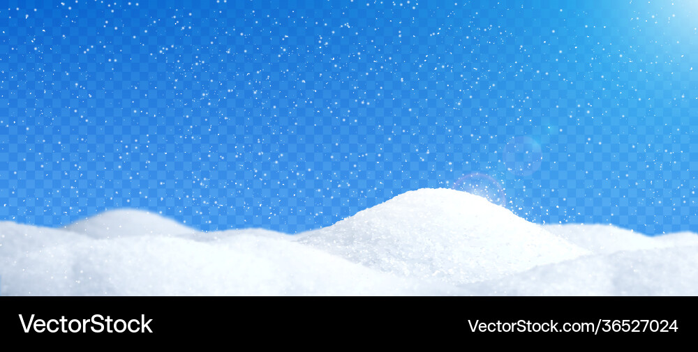 Snow realistic landscape Royalty Free Vector Image