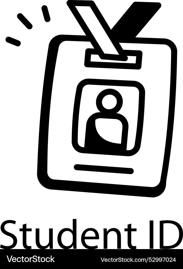 Student id Royalty Free Vector Image - VectorStock