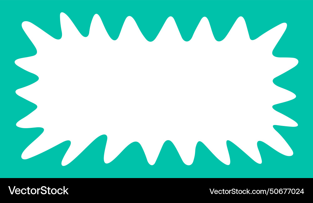 Wave rectangle frame doodle scalloped edge border Vector Image