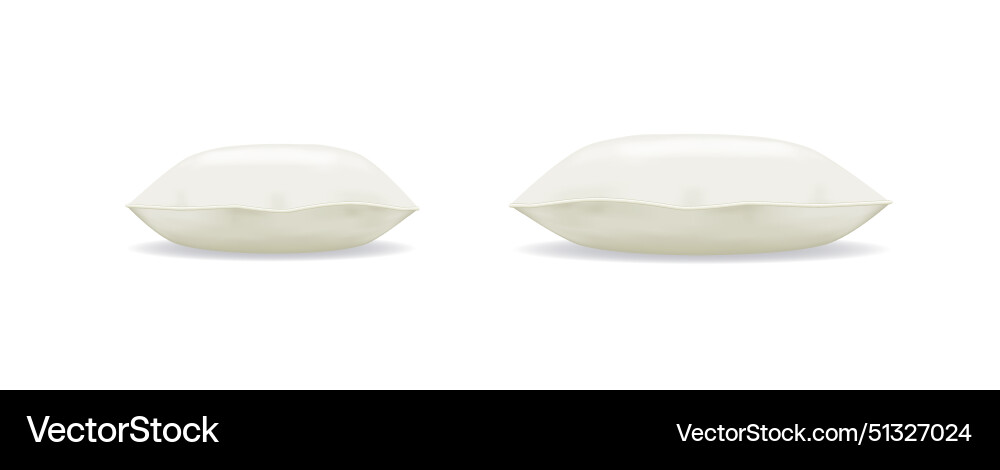 White pillow square shape top side and front view Vector Image