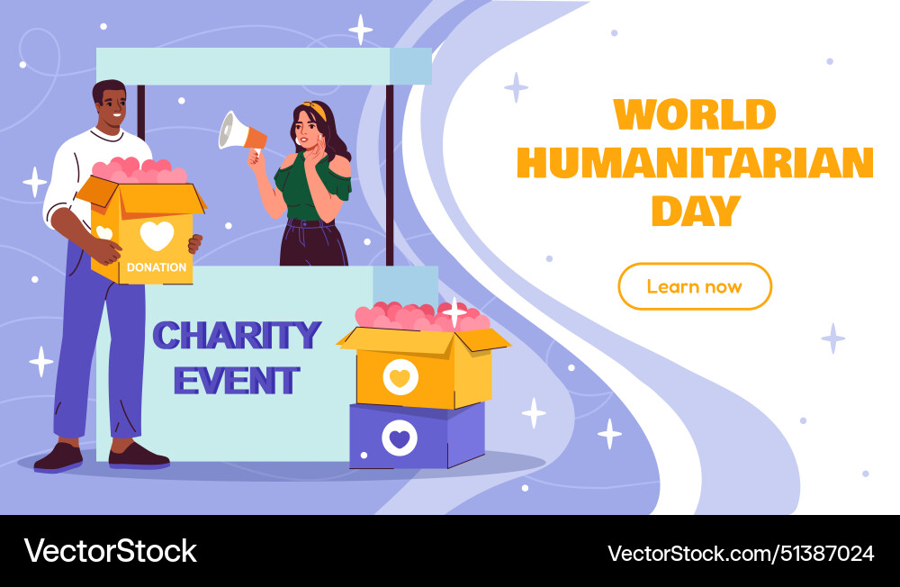 World humanitarian day poster Royalty Free Vector Image