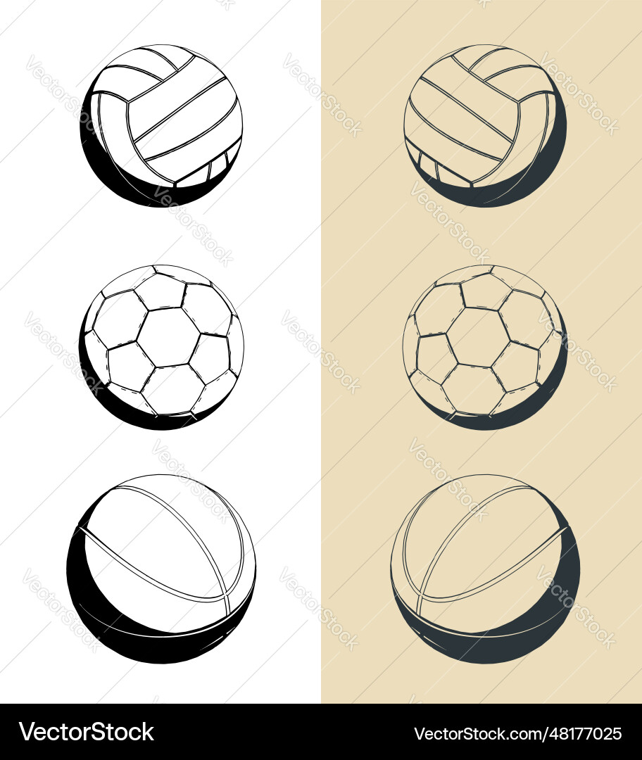 Balls set Royalty Free Vector Image - VectorStock