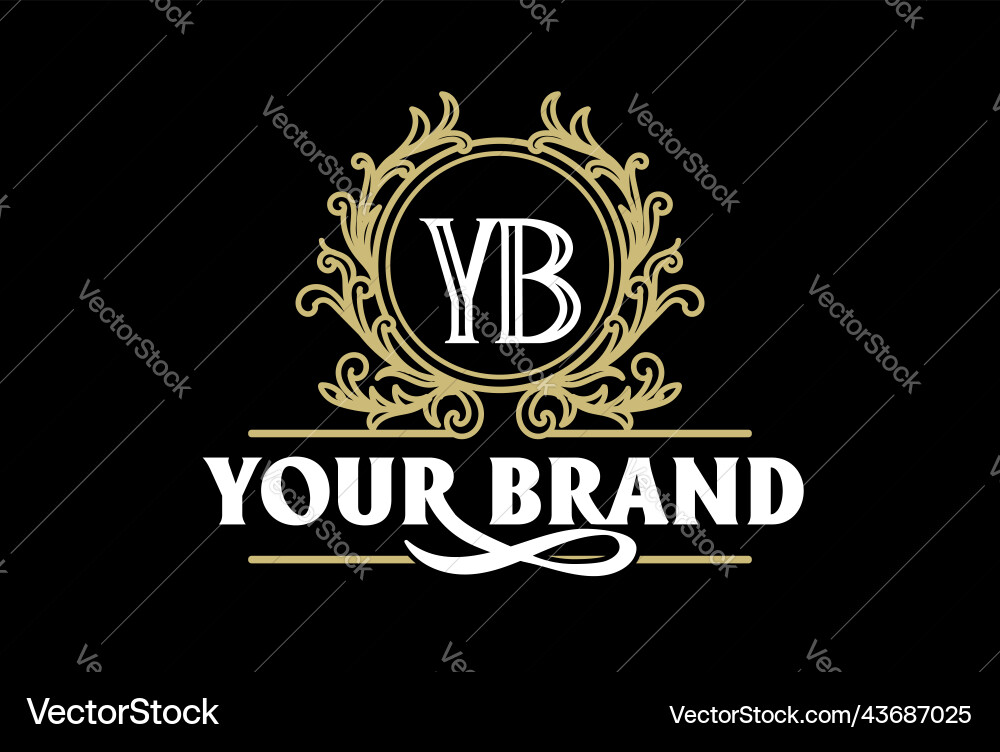 Circular ornament border frame vintage royal Vector Image