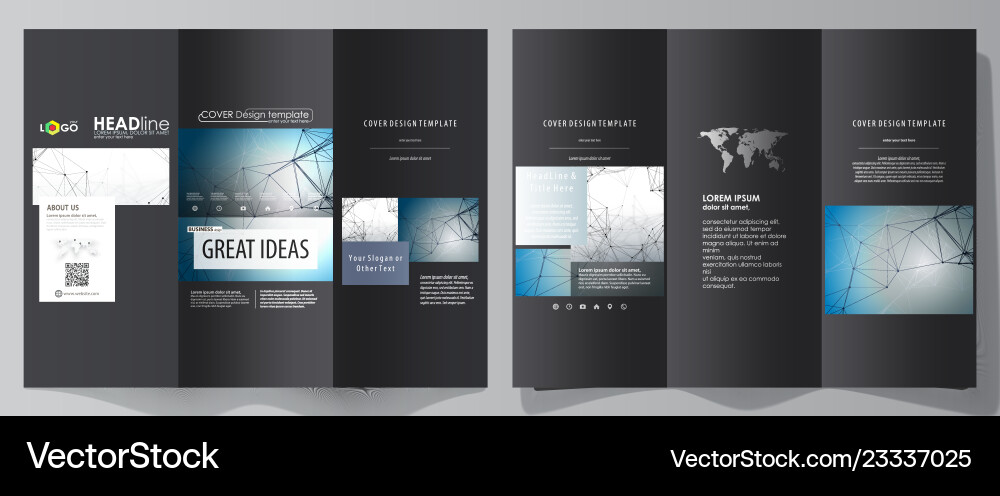 DNA Broschüre Vorlagen - Tri-Fold Lizenzfreies Vektorbild