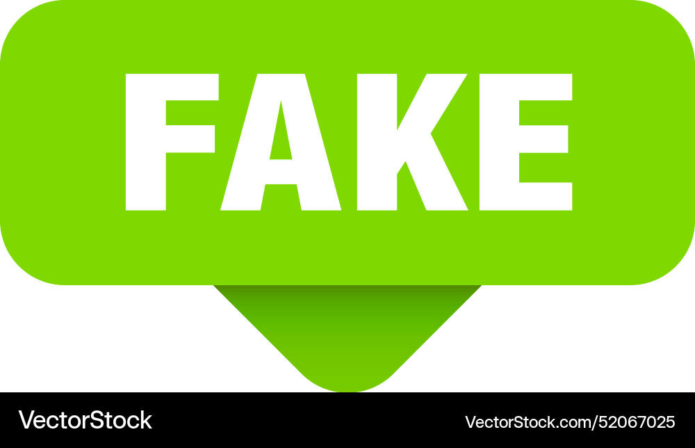 Fake sticker sign on transparent background Vector Image