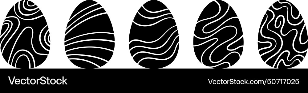 Funky easter eggs egg clip art collection Vector Image