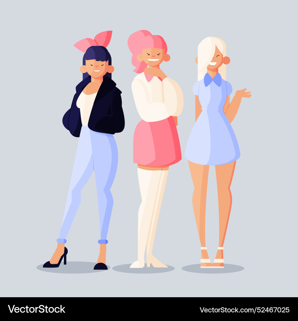 K-pop girl group Royalty Free Vector Image - VectorStock