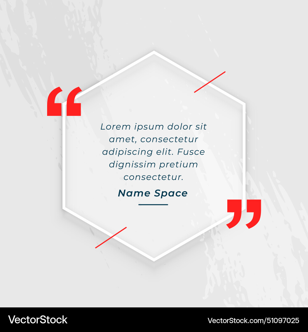 Quotation text template with a simple frame Vector Image