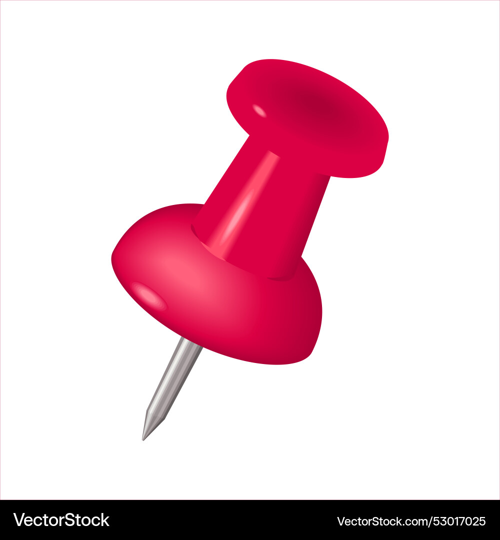 Red colorful thumbtack Royalty Free Vector Image