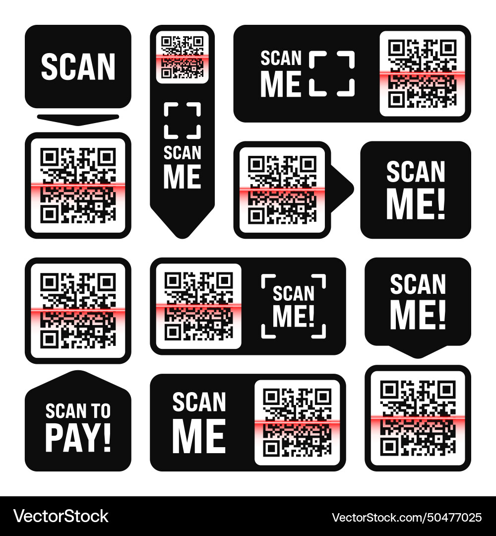 Scan me qr code sticker online payment special Vector Image
