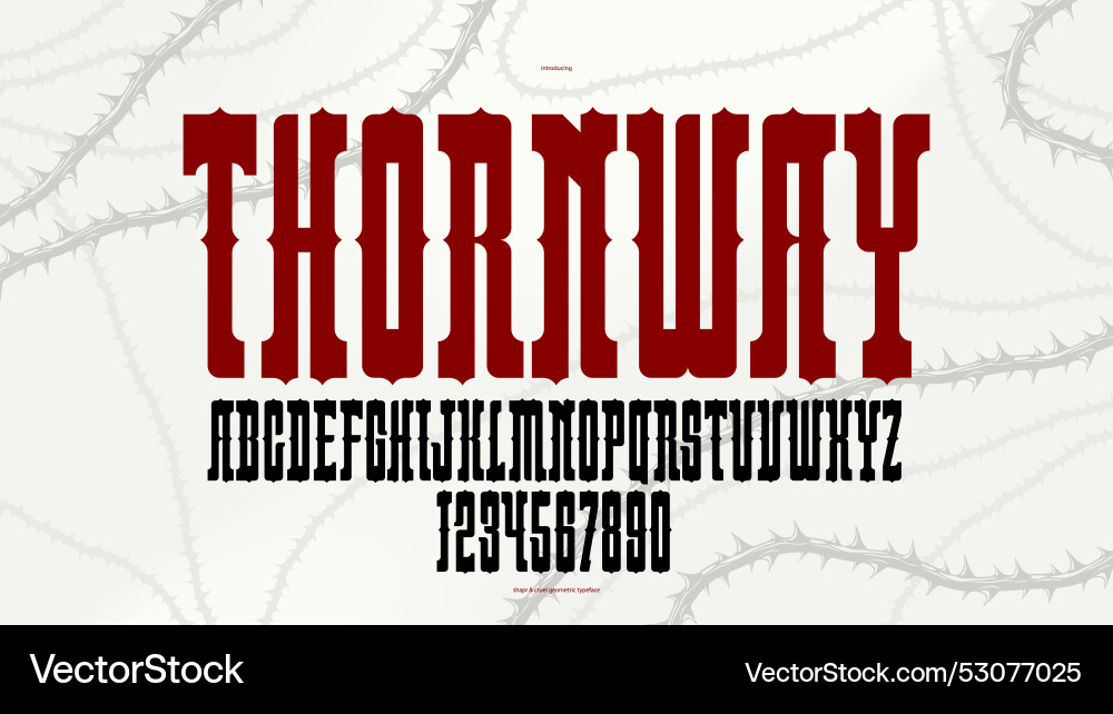 Thorn horror gothic rock display font for emblems Vector Image