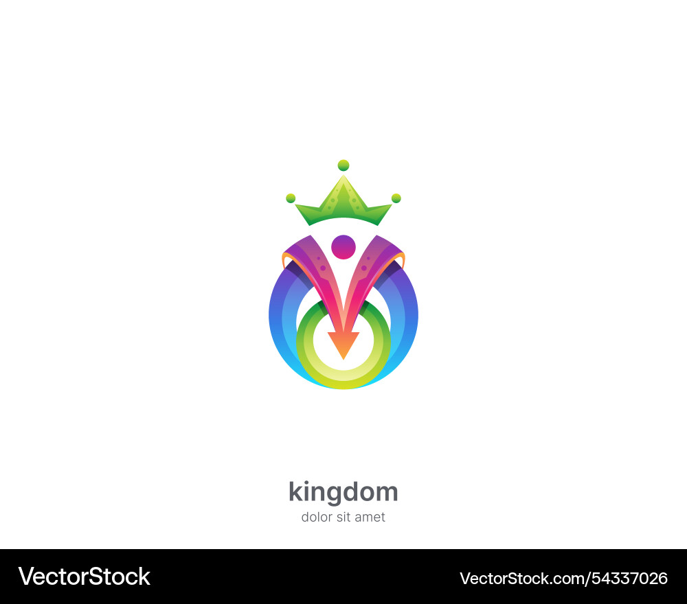 Abstract creative colorful crown logo Royalty Free Vector
