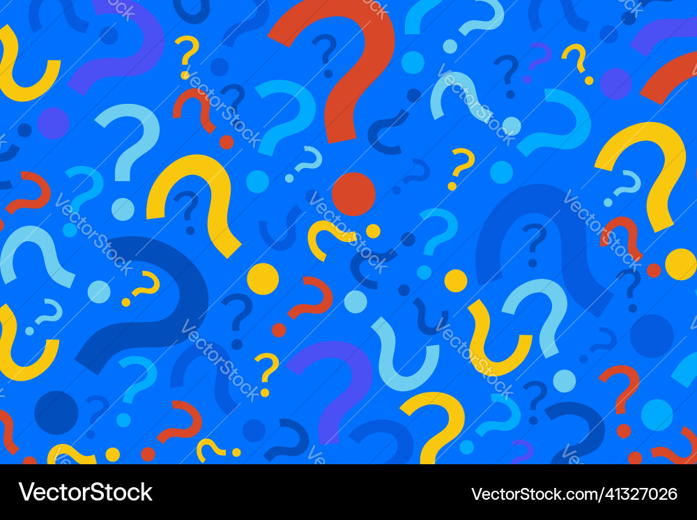 Abstract question mark blue background Royalty Free Vector