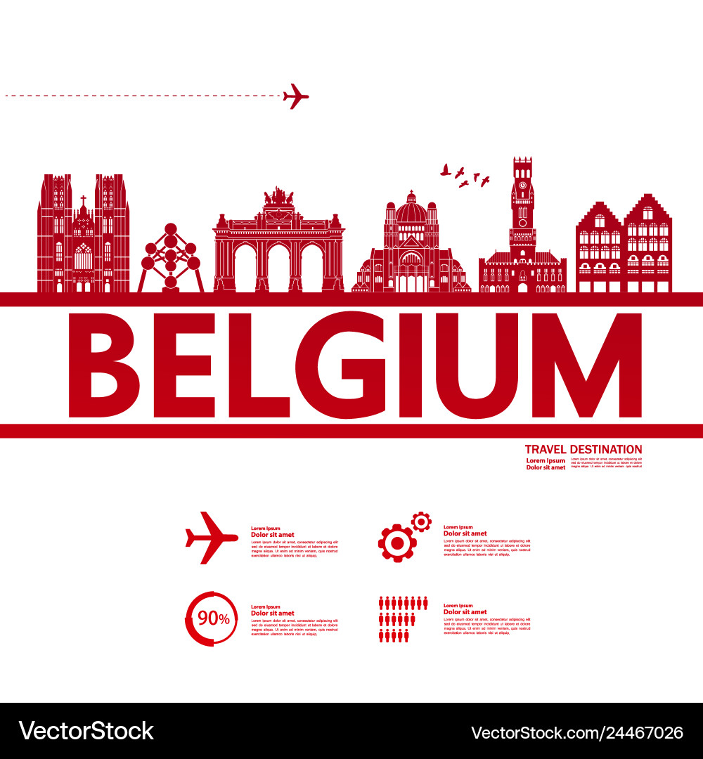 Belgium travel destination Royalty Free Vector Image