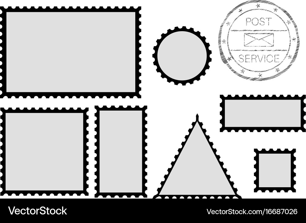 Blank post stamp shape - rectangle triangle Vector Image