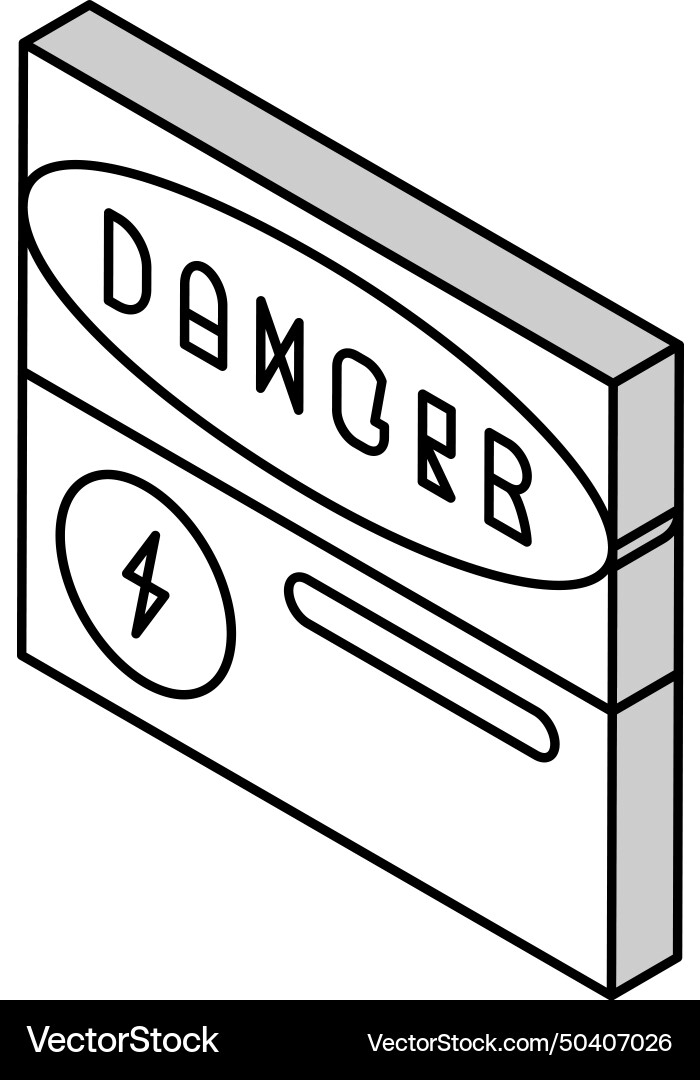 Danger electricity isometric icon Royalty Free Vector Image