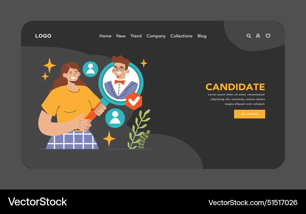 Election web or landing dark night mode Royalty Free Vector