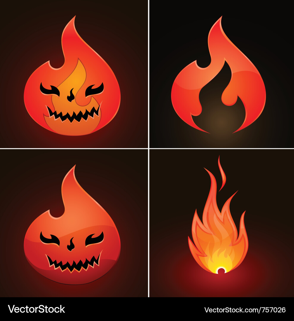 Fire icons Royalty Free Vector Image - VectorStock