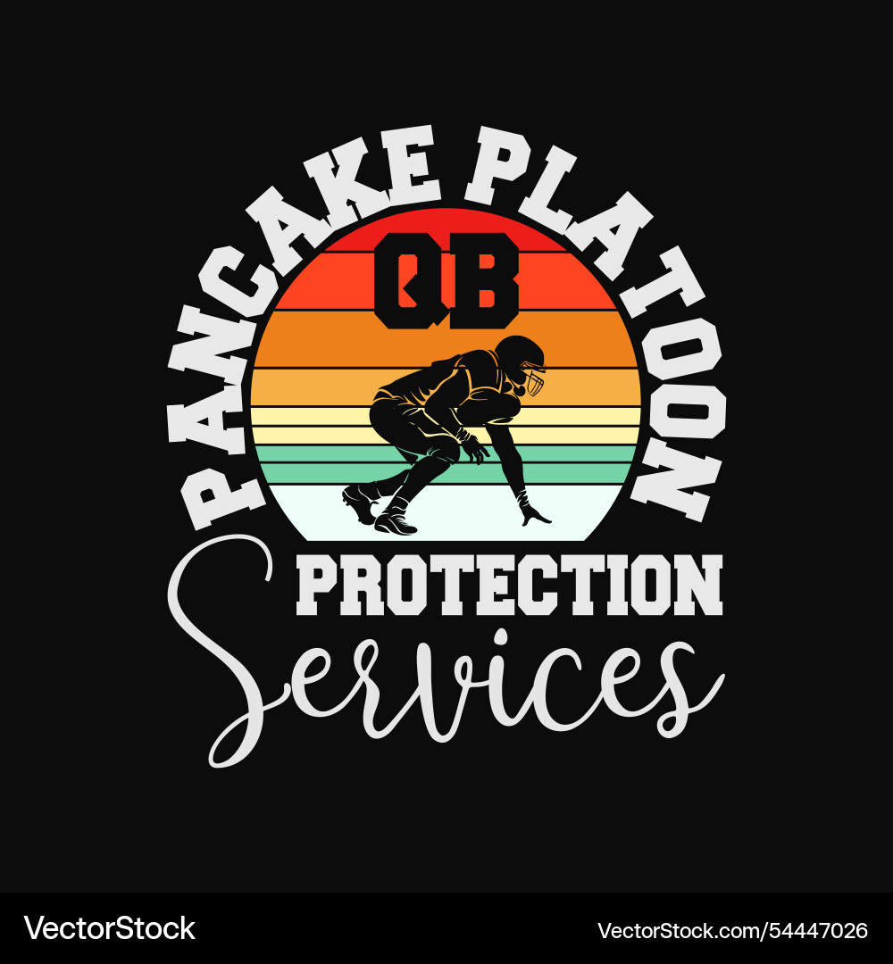 Football offensive lineman line pancake platoon Vector Image