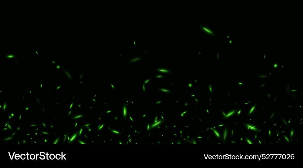 Green fire sparks abstract glowing embers heat Vector Image