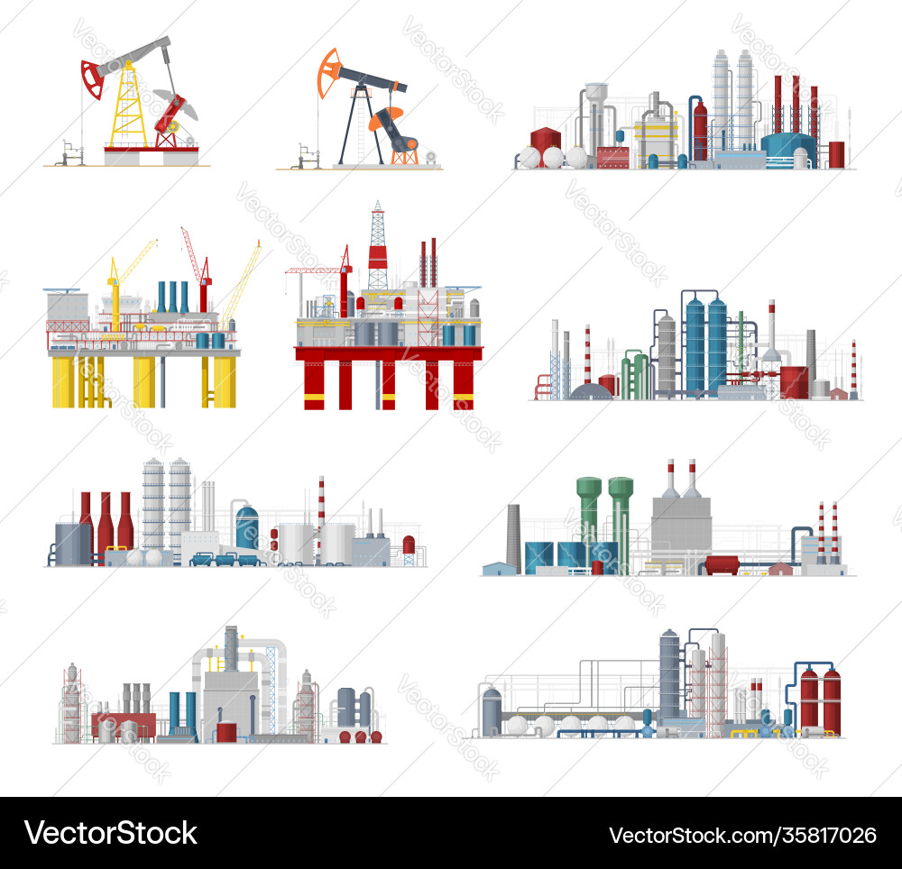 Industrial Factory Icons Royalty Free Vector Image