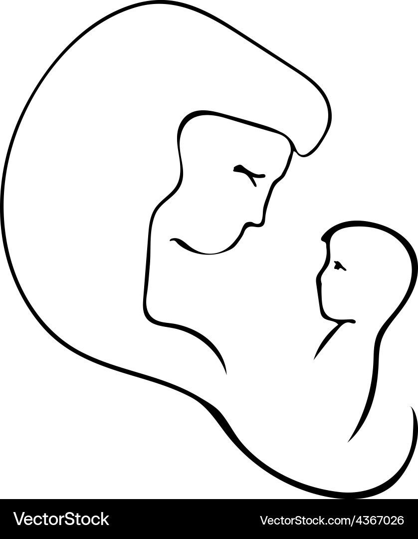 Mama and baby Royalty Free Vector Image - VectorStock