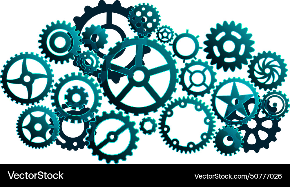 Mechanical gears technology icon engineering Vector Image