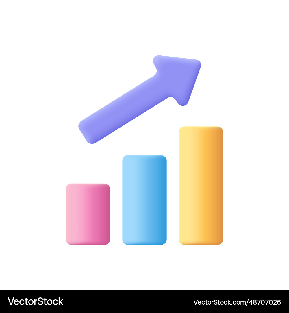 Wachstumsbalkendiagramm mit Säulen und Pfeil nach oben