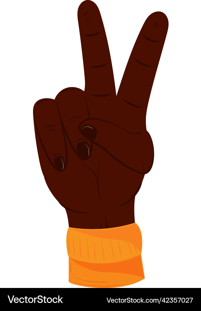 Afro hand peace and love Royalty Free Vector Image