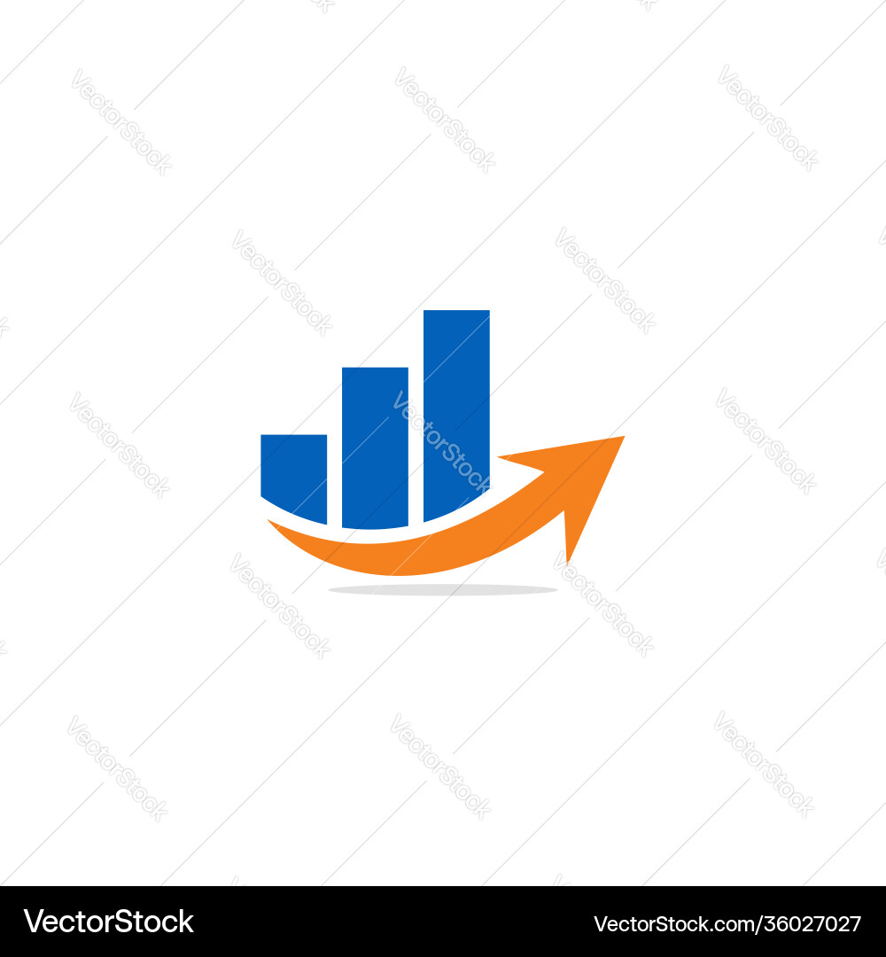 Business graph arrow progress logo Royalty Free Vector Image