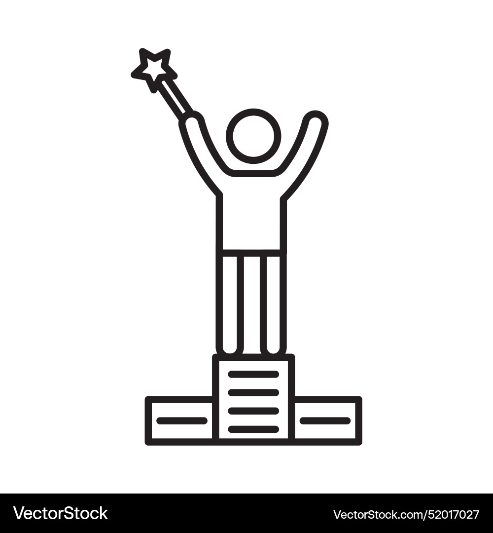 Champion icon black line art Royalty Free Vector Image