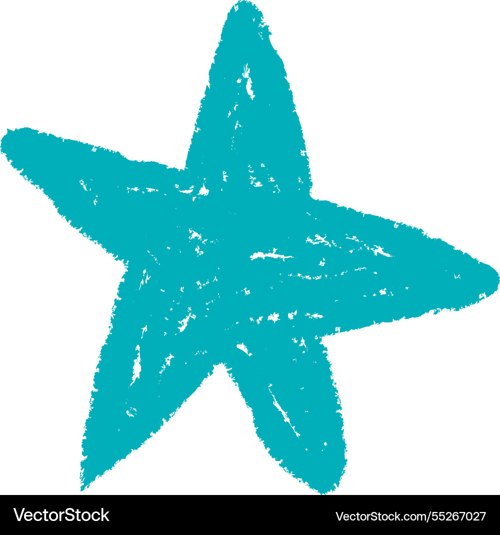 Hand drawn crayon star shape Royalty Free Vector Image
