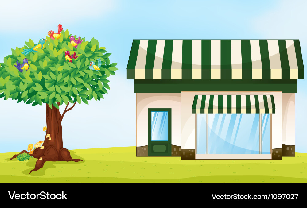 House and tree Royalty Free Vector Image - VectorStock