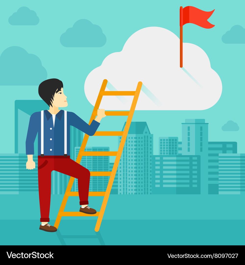 Man climbing the ladder Royalty Free Vector Image