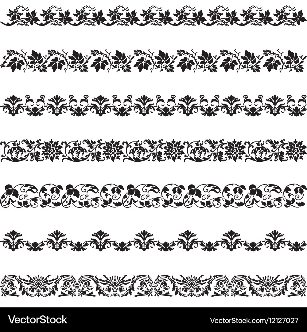 Old border designs set Royalty Free Vector Image