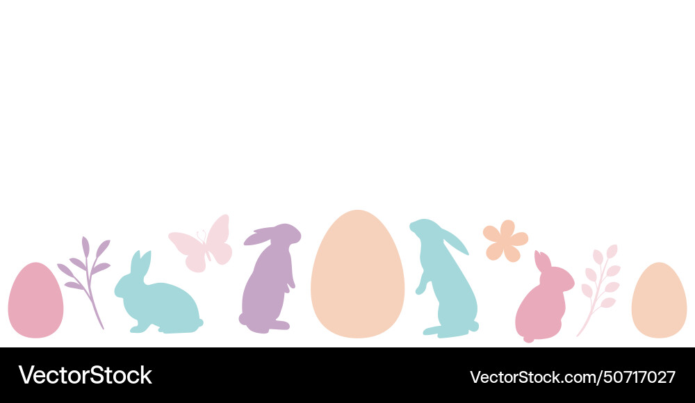 Pastel easter holiday decorative greeting border Vector Image