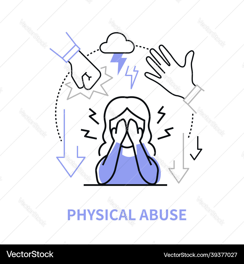 Physical abuse - modern line design style single Vector Image