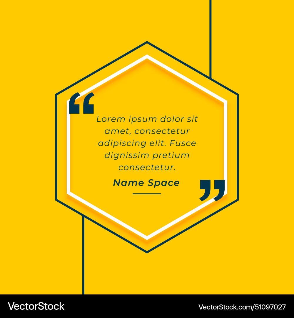 Quotation text template with a simple frame Vector Image