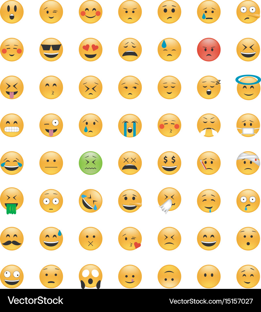 Set of emoticon Royalty Free Vector Image - VectorStock