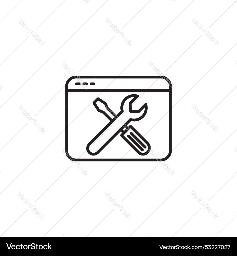 Technical icon set tool repair configuration Vector Image