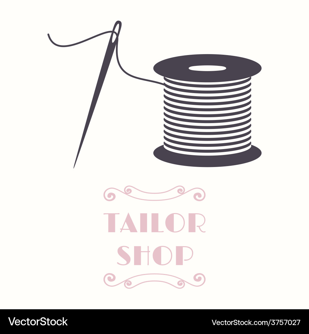 Thread spool and needle icon Royalty Free Vector Image