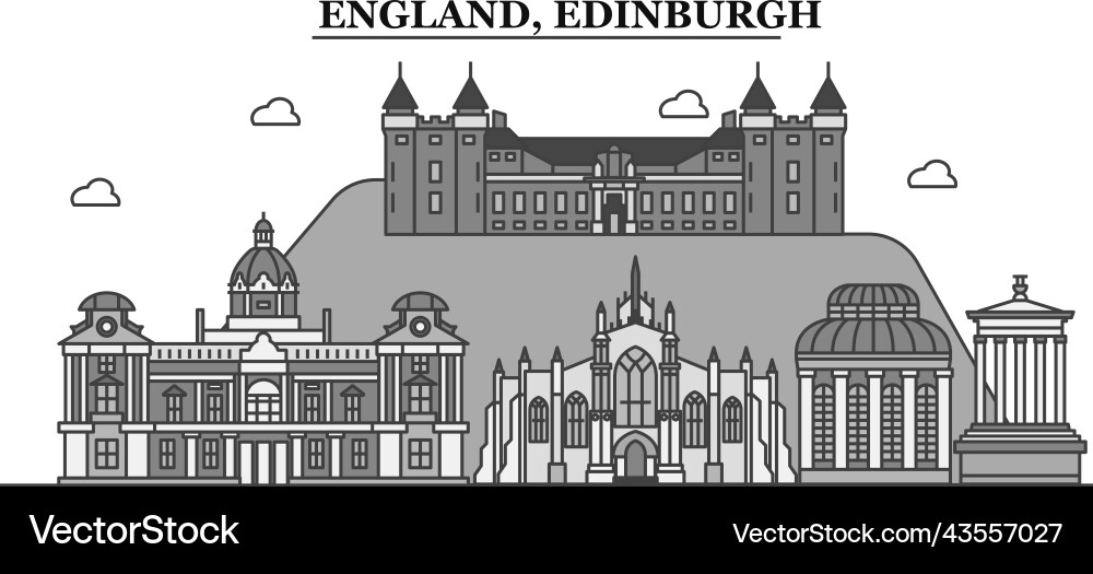 United kingdom edinburgh city skyline isolated Vector Image