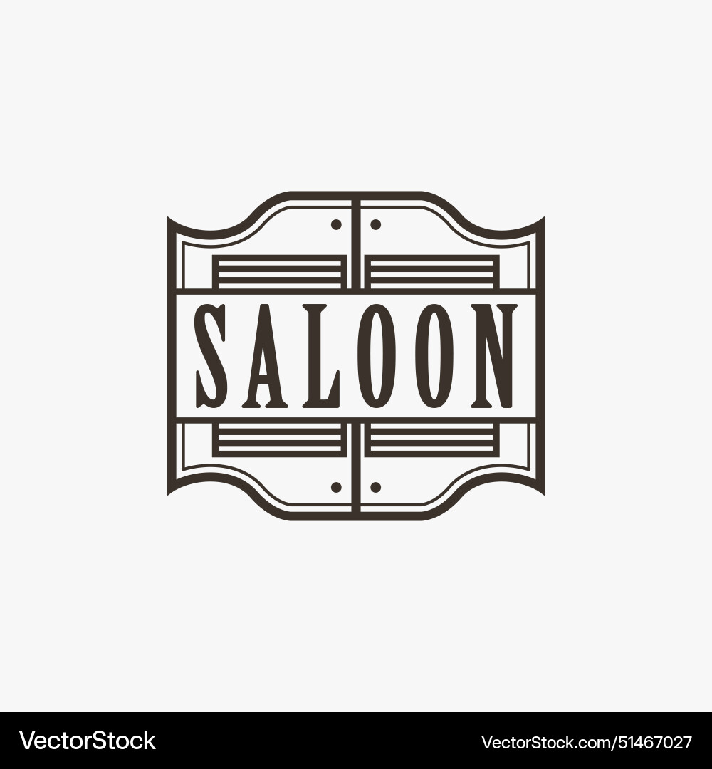 Western saloon logo badge emblem Royalty Free Vector Image