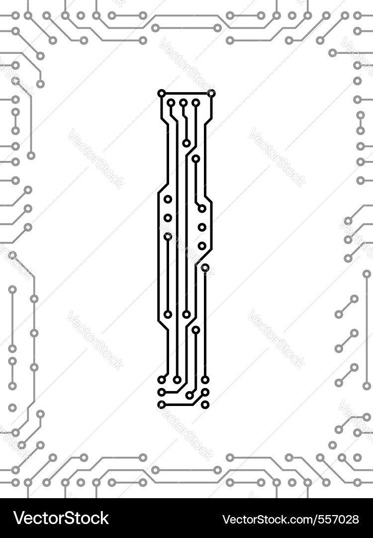 Alphabet of printed circuit boards Royalty Free Vector Image